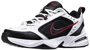 nike men's air monarch iv cross trainer, white/black, 9.5 regular us