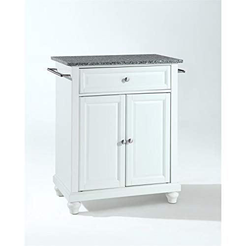 Crosley Furniture Cambridge Cuisine Kitchen Island with Solid Grey Granite Top - White