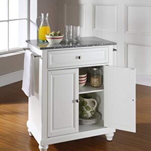 Crosley Furniture Cambridge Cuisine Kitchen Island with Solid Grey Granite Top - White