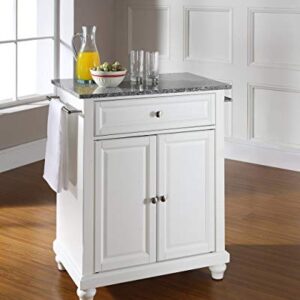 Crosley Furniture Cambridge Cuisine Kitchen Island with Solid Grey Granite Top - White