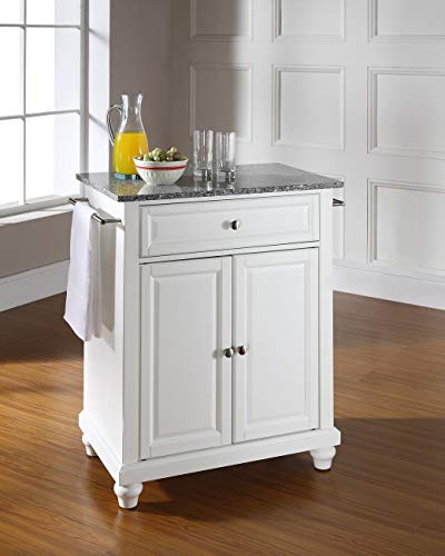 Crosley Furniture Cambridge Cuisine Kitchen Island with Solid Grey Granite Top - White