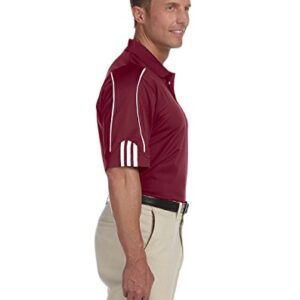 Adidas Golf Men's ClimaLite 3-Stripes Cuff Polo Sport Shirt. A76 - XX-Large - University Red / White