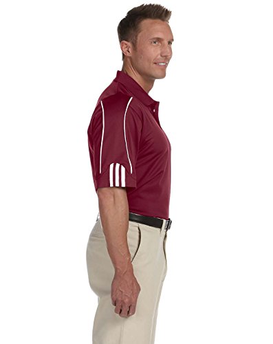 Adidas Golf Men's ClimaLite 3-Stripes Cuff Polo Sport Shirt. A76 - XX-Large - University Red / White