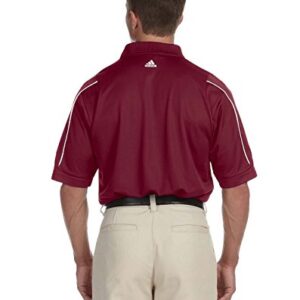 Adidas Golf Men's ClimaLite 3-Stripes Cuff Polo Sport Shirt. A76 - XX-Large - University Red / White