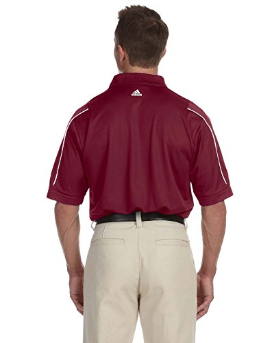 Adidas Golf Men's ClimaLite 3-Stripes Cuff Polo Sport Shirt. A76 - XX-Large - University Red / White