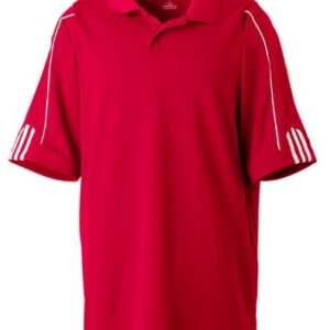 Adidas Golf Men's ClimaLite 3-Stripes Cuff Polo Sport Shirt. A76 - XX-Large - University Red / White