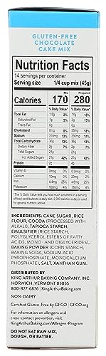 King Arthur Flour Cake Mix, Gluten Free Chocolate, 22 oz