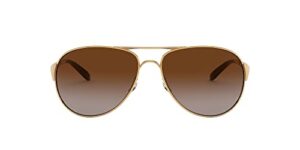 oakley women's oo4054 caveat aviator sunglasses, polished gold/dark brown gradient, 60 mm