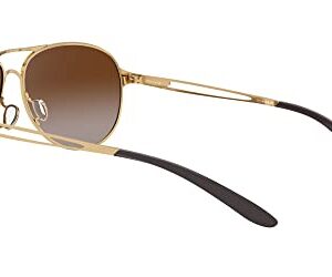 Oakley Women's OO4054 Caveat Aviator Sunglasses, Polished Gold/Dark Brown Gradient, 60 mm