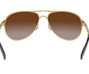 Oakley Women's OO4054 Caveat Aviator Sunglasses, Polished Gold/Dark Brown Gradient, 60 mm