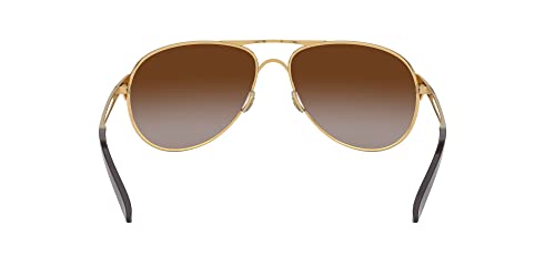 Oakley Women's OO4054 Caveat Aviator Sunglasses, Polished Gold/Dark Brown Gradient, 60 mm