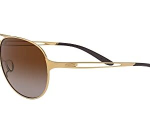 Oakley Women's OO4054 Caveat Aviator Sunglasses, Polished Gold/Dark Brown Gradient, 60 mm