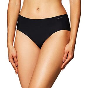 calvin klein women's invisibles hipster multipack panty, black, large