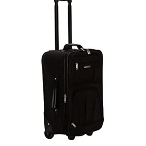 Rockland Fashion Softside Upright Luggage Set, Expandable, Black, 2-Piece (14/19)