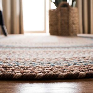 SAFAVIEH Braided Collection 4' x 6' Brown/Multi BRD313A Handmade Country Cottage Reversible Area Rug