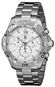 tag heuer men's caf101f.ba0821 aquaracer quartz silver chronograph dial watch