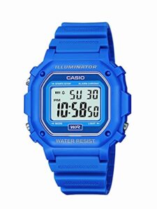 casio f108wh water resistant digital blue resin strap watch