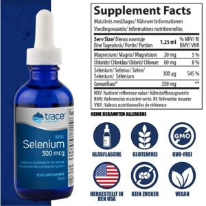 Trace Minerals | Liquid Ionic Selenium 300 mcg Dietary Supplement | Antioxidant, Supports Immunity, Thyroid Health | Vegan, Gluten Free, Non-GMO | 2 fl oz (1 pack), 48 servings