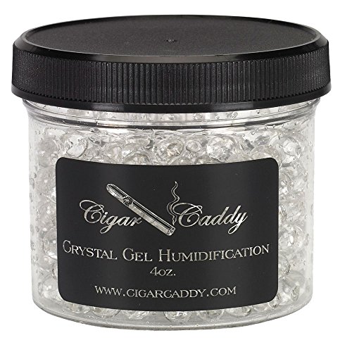 Cigar Caddy Crystal Gel Humidification, Large, 4-Ounce Jar, Reusable, Maintains Humidity at 70%