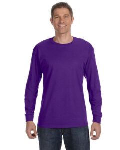 gildan 5.3 oz. heavy cotton long-sleeve t-shirt - purple - xl