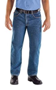 red kap men's relaxed fit jean, stonewash, 46x32