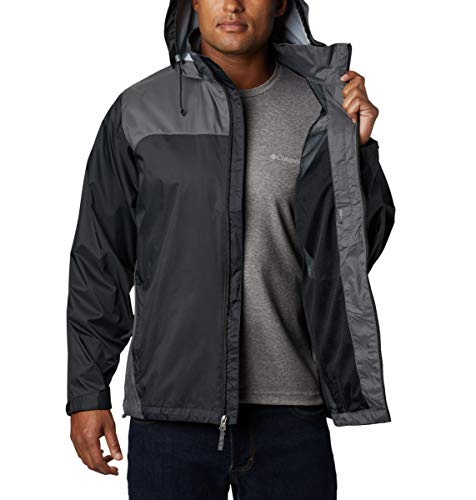 Columbia Men's Glennaker Lake Rain Jacket, Black/Grill, XX-Large