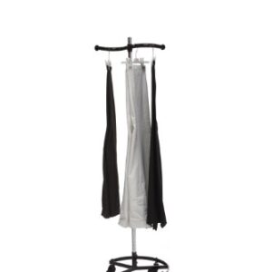 Quality Fabricators Single Rail Personal Valet Rolling Rack - Black [Health and Beauty]