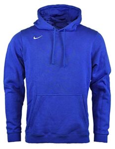 nike men's pullover fleece club hoodie (large, royal)