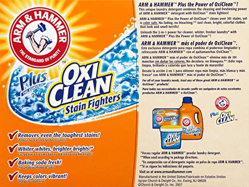 Arm & Hammer Plus OxiClean Powder Laundry Detergent, Fresh Scent, 45 Loads