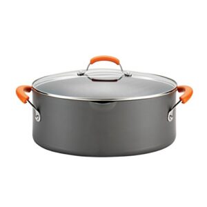 rachael ray brights hard anodized nonstick pasta pot / stockpot / stock pot - 8 quart, gray