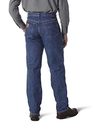 Wrangler Riggs Workwear mens Fr Flame Resistant Relaxed Fit jeans, Medium Fade, 34W x 32L US