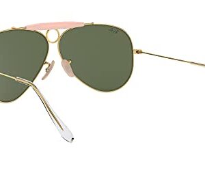 Ray-Ban RB3138 Shooter Aviator Sunglasses, Gold Blush/G-15 Green, 62 mm