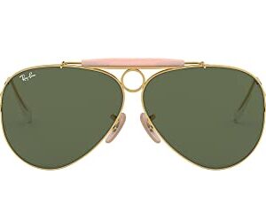 Ray-Ban RB3138 Shooter Aviator Sunglasses, Gold Blush/G-15 Green, 62 mm