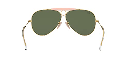 Ray-Ban RB3138 Shooter Aviator Sunglasses, Gold Blush/G-15 Green, 62 mm