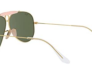 Ray-Ban RB3138 Shooter Aviator Sunglasses, Gold Blush/G-15 Green, 62 mm