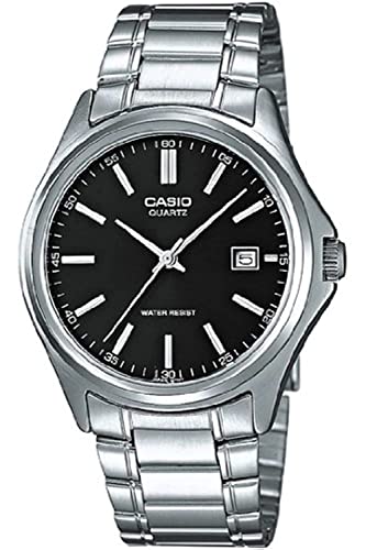 Casio MTP-1183A-1AEF Men's Watch Analogue Quartz Stainless Steel, Silver/Black, Bracelet