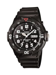 casio eaw-mrw-200h-1bv men's mrw200h-1bv black resin dive watch