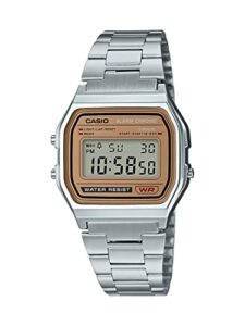 casio men's a158wea-9cf casual classic digital bracelet watch, silver