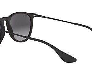 Ray-Ban RB4171 Erika Round Sunglasses, Rubber Black/Light Grey Gradient Dark Grey, 54 mm