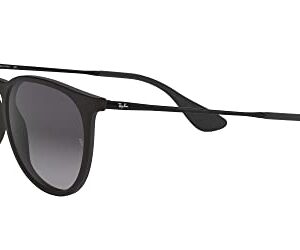 Ray-Ban RB4171 Erika Round Sunglasses, Rubber Black/Light Grey Gradient Dark Grey, 54 mm