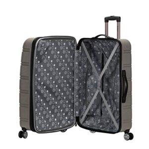 Rockland Melbourne Hardside Expandable Spinner Wheel Luggage, Silver, 3-Piece Set (20/24/28)