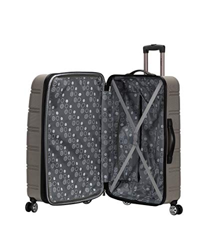 Rockland Melbourne Hardside Expandable Spinner Wheel Luggage, Silver, 3-Piece Set (20/24/28)