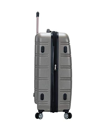 Rockland Melbourne Hardside Expandable Spinner Wheel Luggage, Silver, 3-Piece Set (20/24/28)