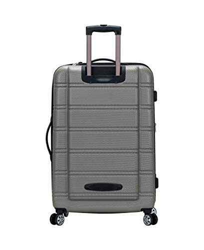 Rockland Melbourne Hardside Expandable Spinner Wheel Luggage, Silver, 3-Piece Set (20/24/28)