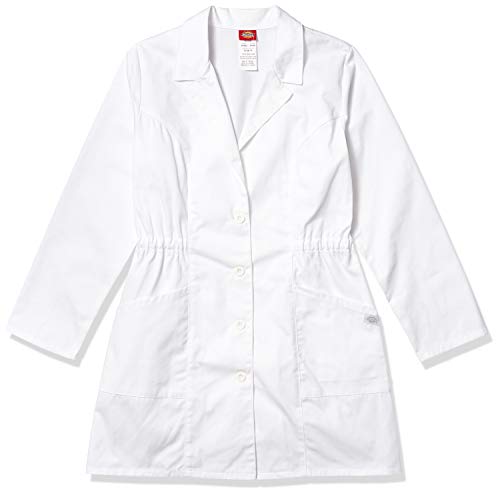 Dickies EDS Professional Women Scrubs Lab Coats 34" 84402, S, White