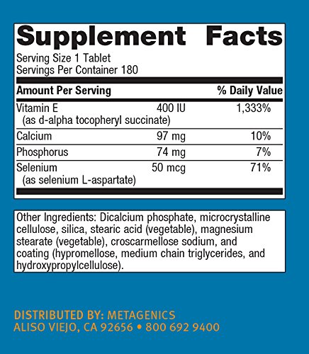 Metagenics - E-400 Selenium, 180 Count