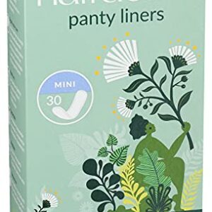 Natracare Natural Organic Mini Panty Liners, Made with Certified Organic Cotton, Ecologically Certified Cellulose Pulp and Plant Starch (1 Pack, 30 Liners Total)