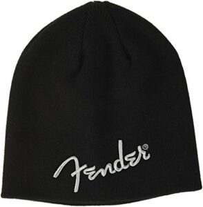 fender logo beanie, black