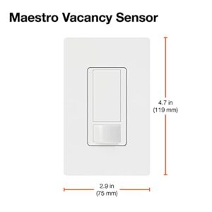 Lutron Maestro Vacancy-Only Sensor Switch | 5 Amp, Single-Pole/Multi-Location | MS-VPS5M-WH | White