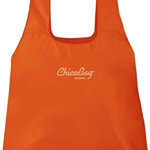 ChicoBag Original Compact Reusable Grocery Bag w/Attached Pouch and Carabiner Clip | Eco-Conscious Packable Tote | Variety 4pk - Mazarine, Aqua, Orange Peel, & Yellow (Pack of 4)